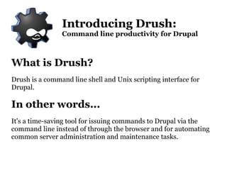 Travis Carden/Drupal Nebraks: Drush Presentation | PPT