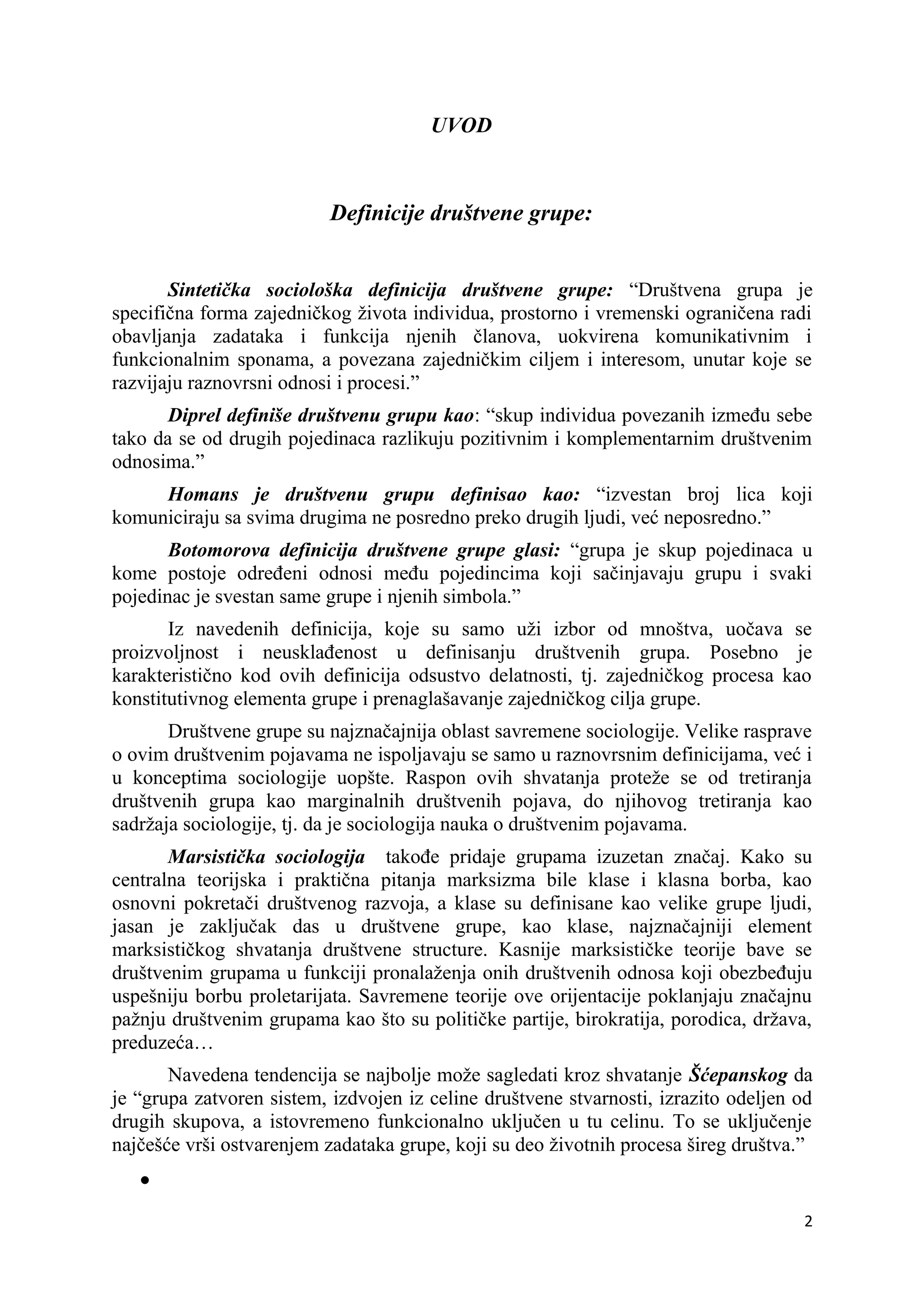 Drustvene grupe | DOC