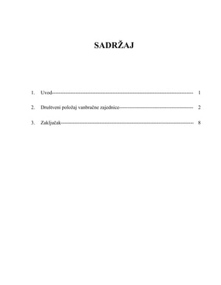 Drustveni polozaj vanbracne zajednice | DOC