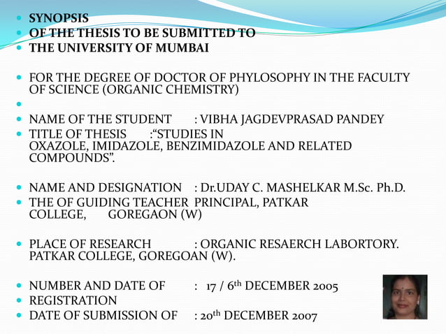 Dr vibha bhagat phd synopsis | PPTX