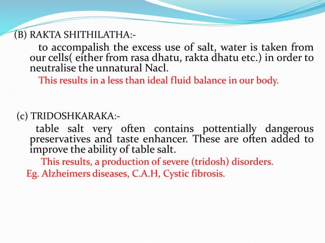 Importance of Saindhav lavana (Rock Salt) as per Ayurveda | PPTX