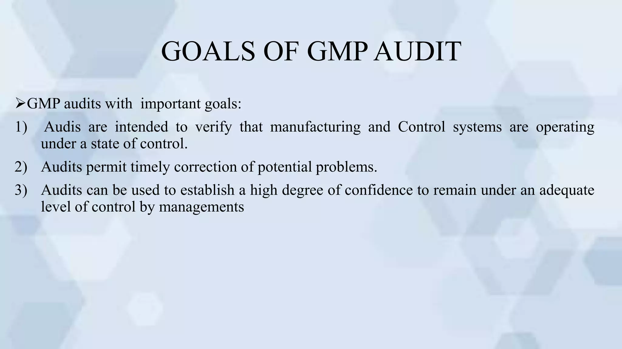 GMP compliances of Audit | PPTX