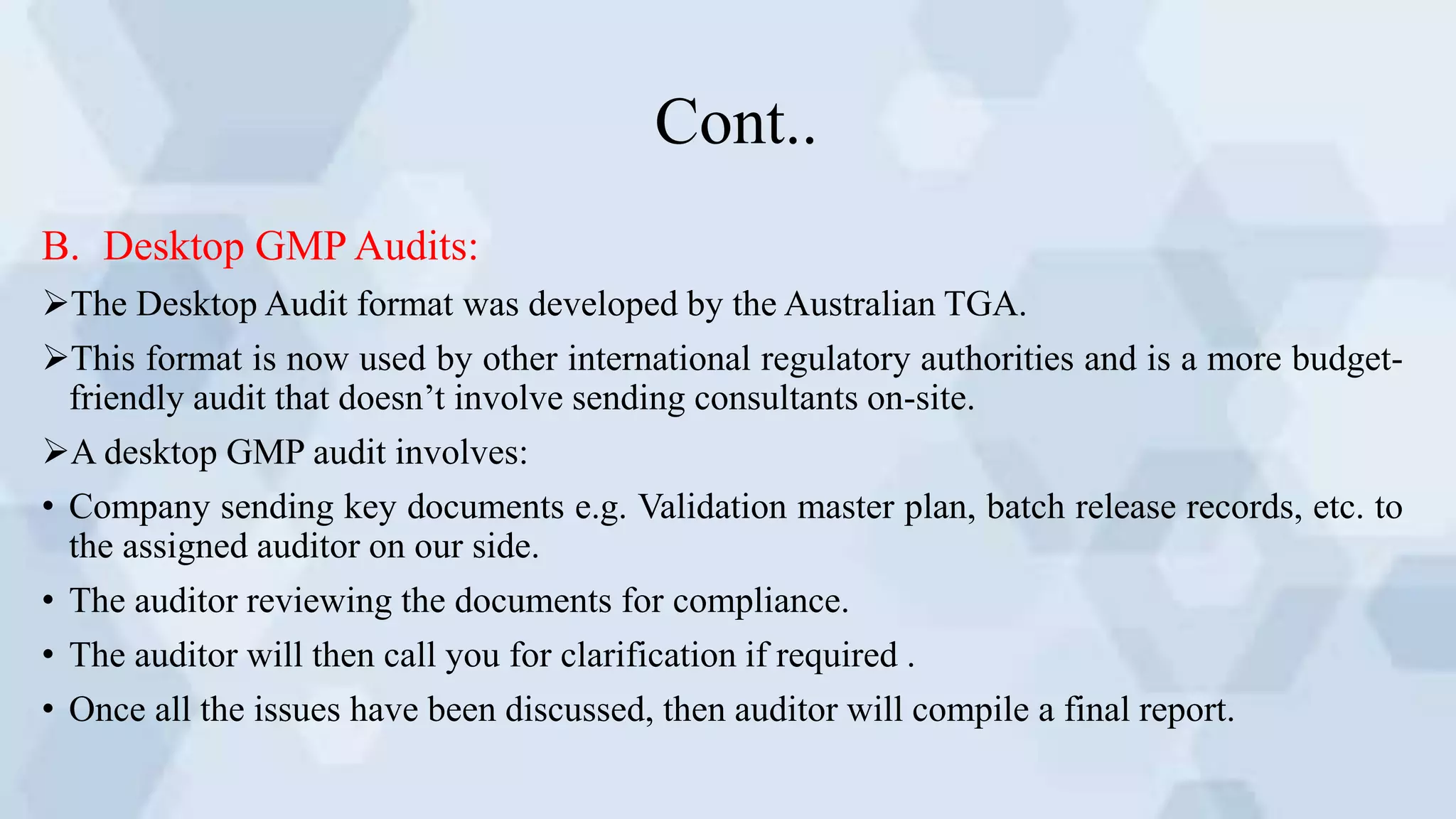 GMP compliances of Audit | PPTX