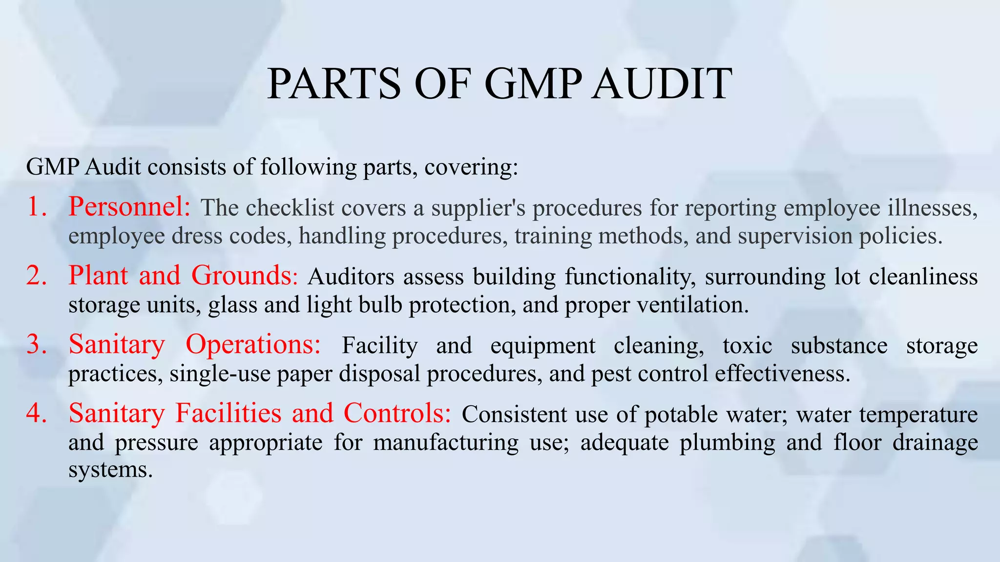 GMP compliances of Audit | PPTX