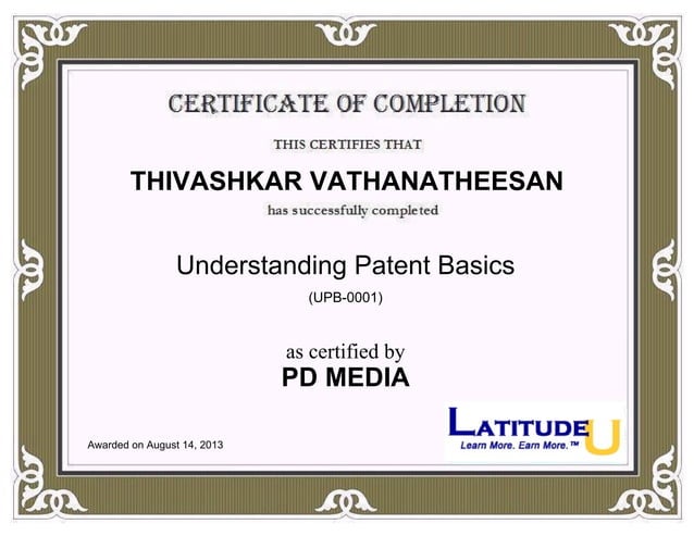 Patent basics certificate | PDF