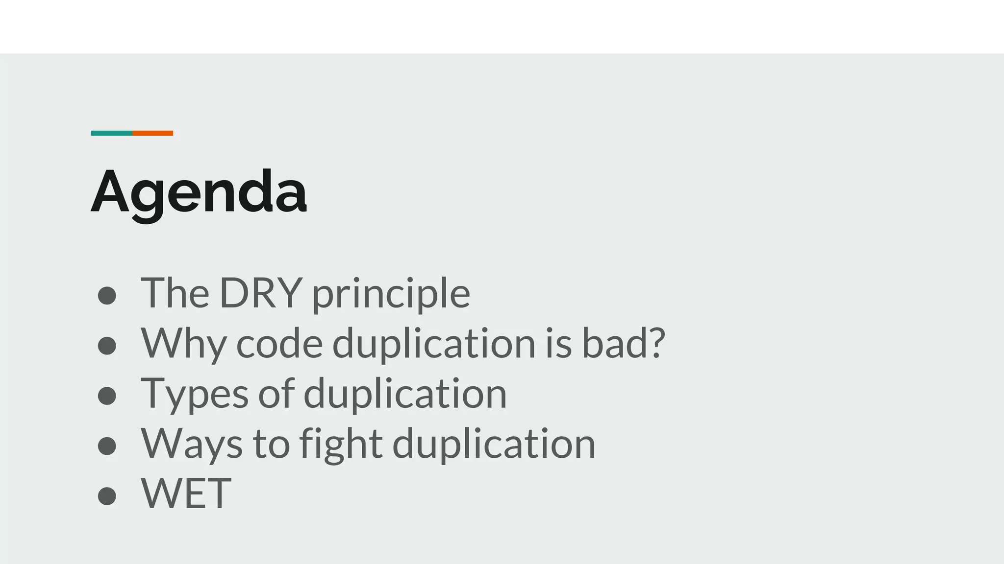 DRY or die | PPT