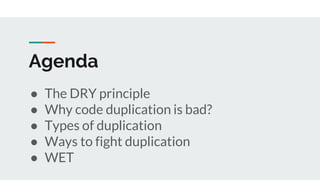 DRY or die | PPT