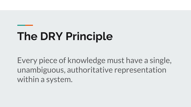 DRY or die | PPT