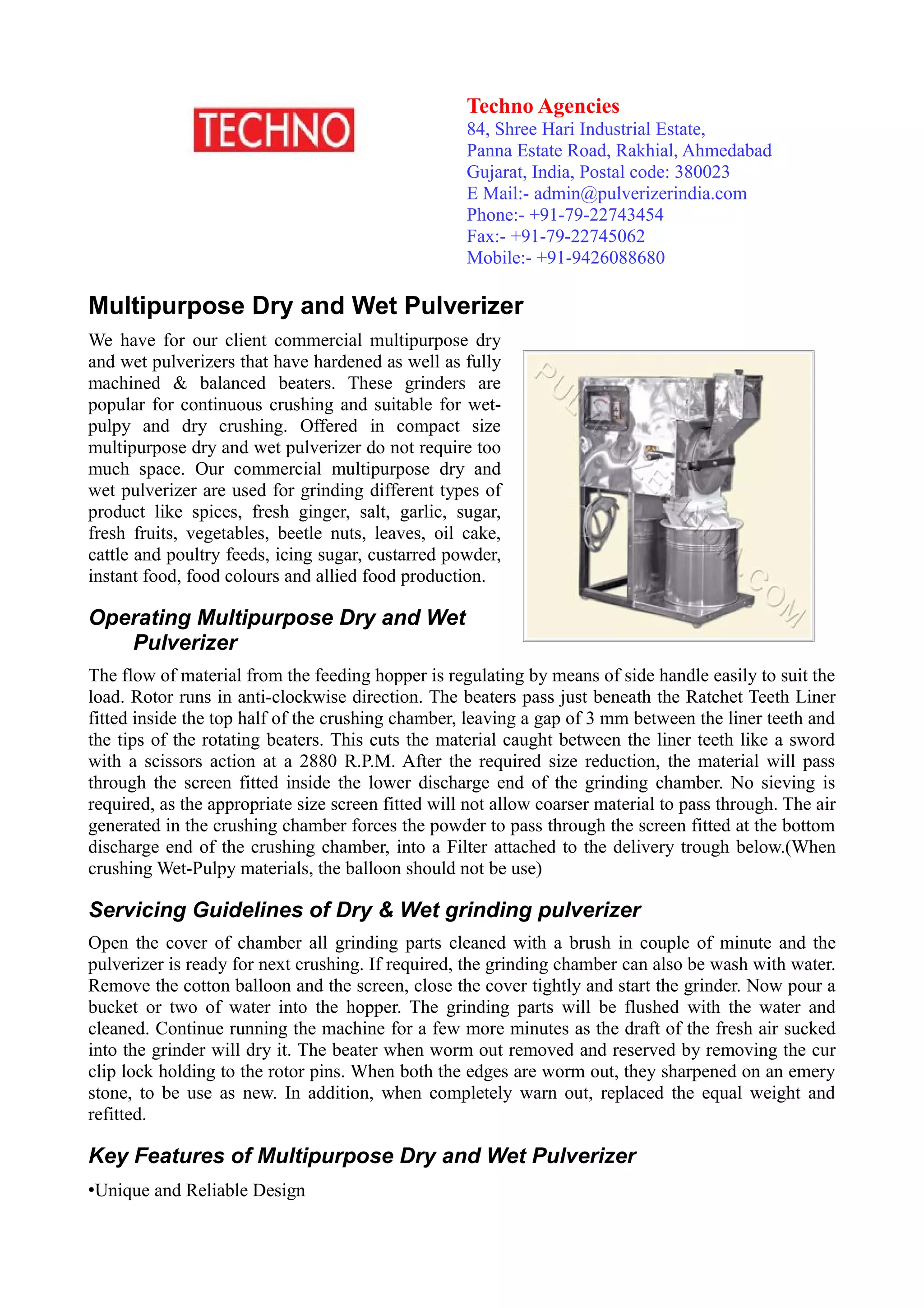 Dry and-wet-pulverizer | PDF