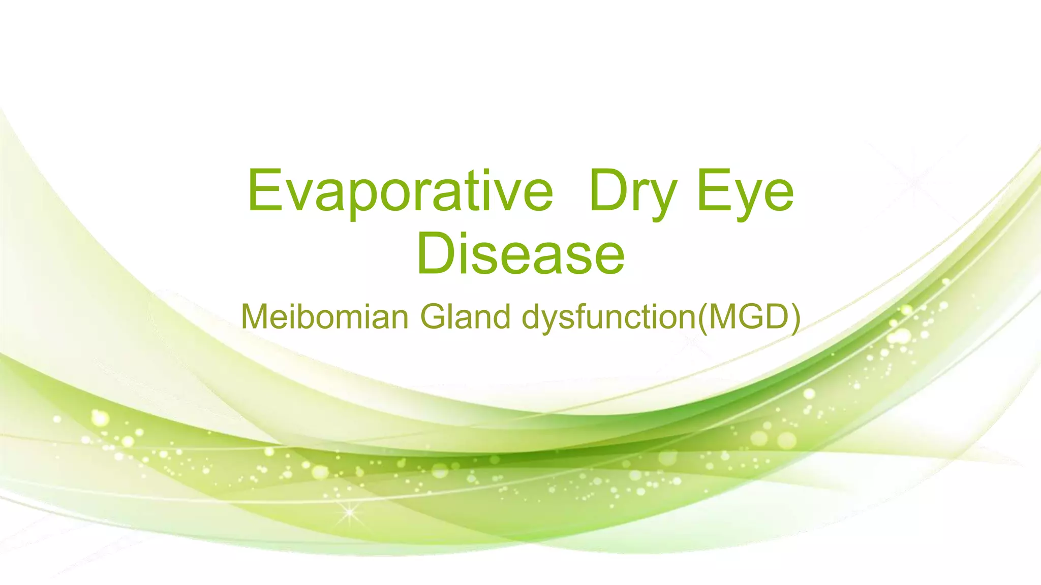 Dry eye management ppt | PPTX