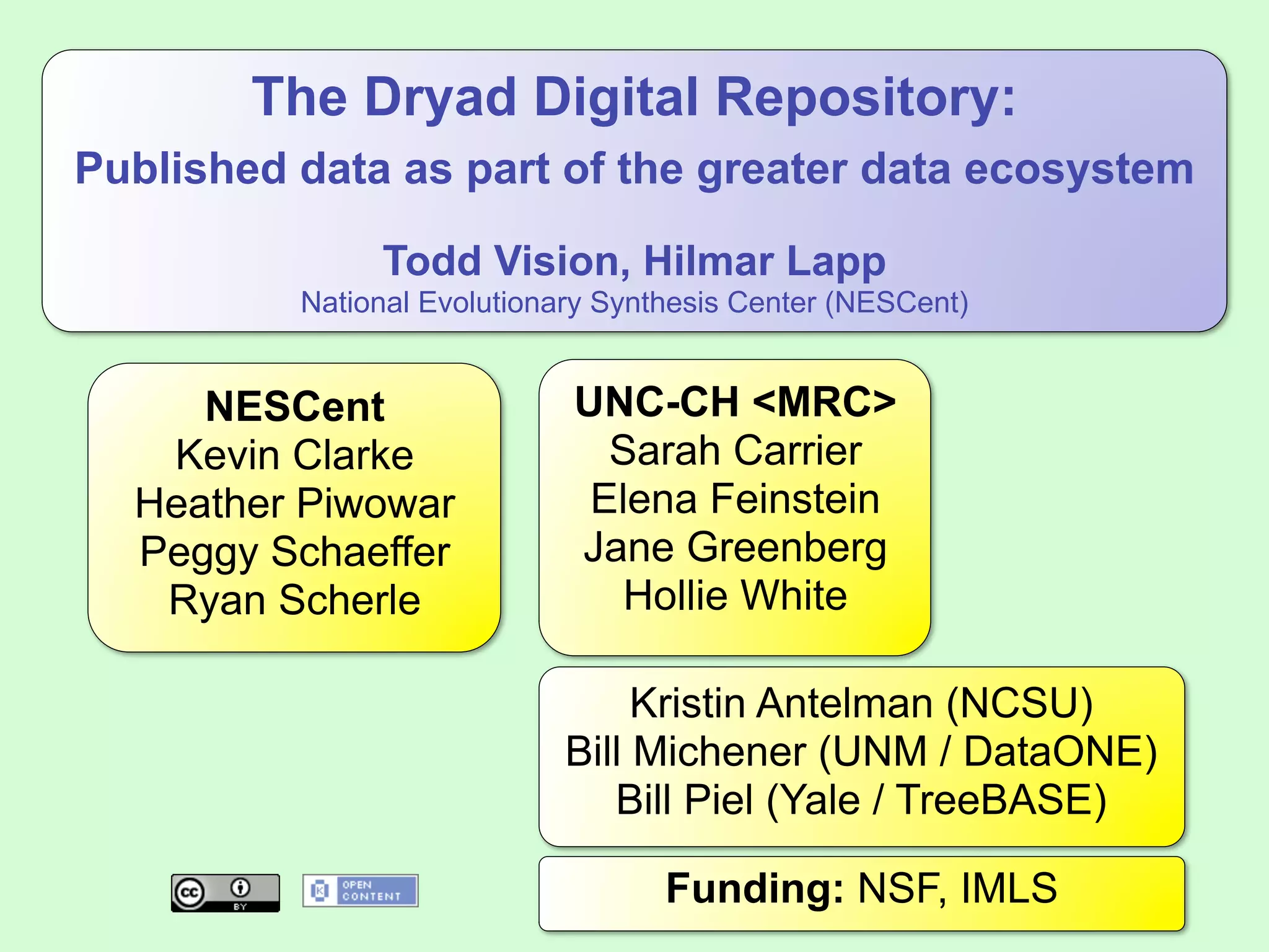 The Dryad Digital Repository: Published data as part of the greater data ecosystem | PDF ...