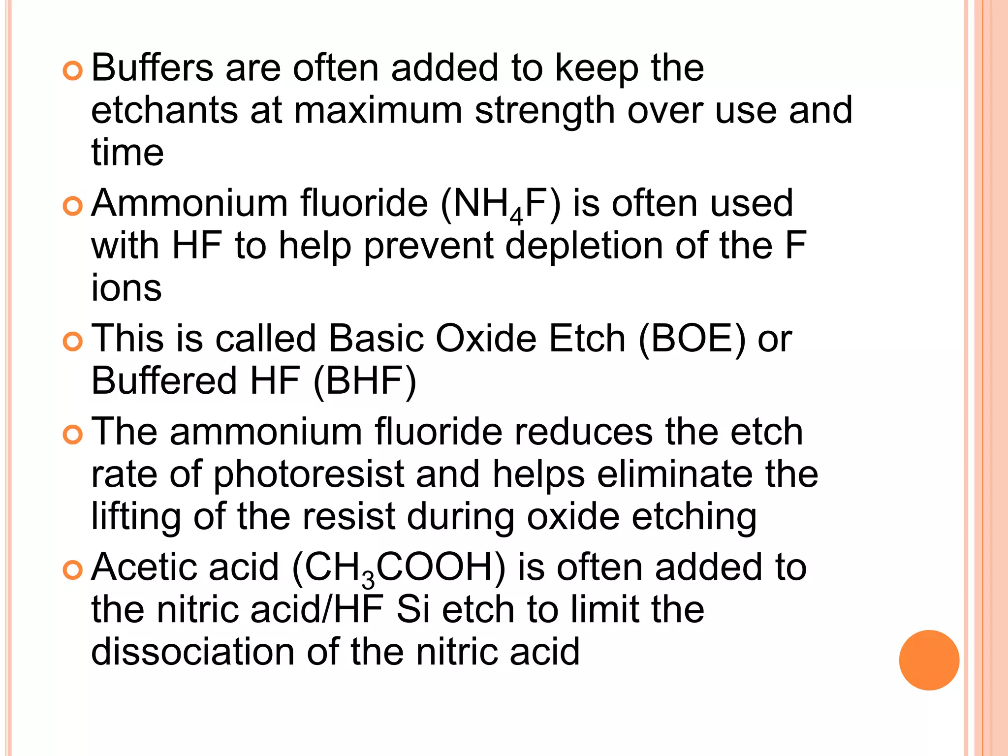 Dry and wet etching | PPTX
