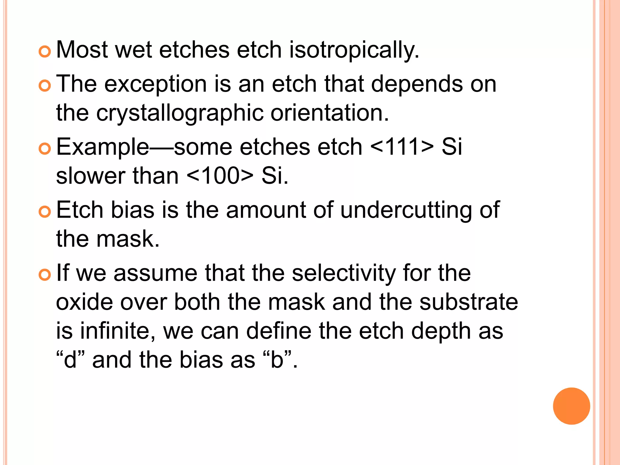 Dry and wet etching | PPTX