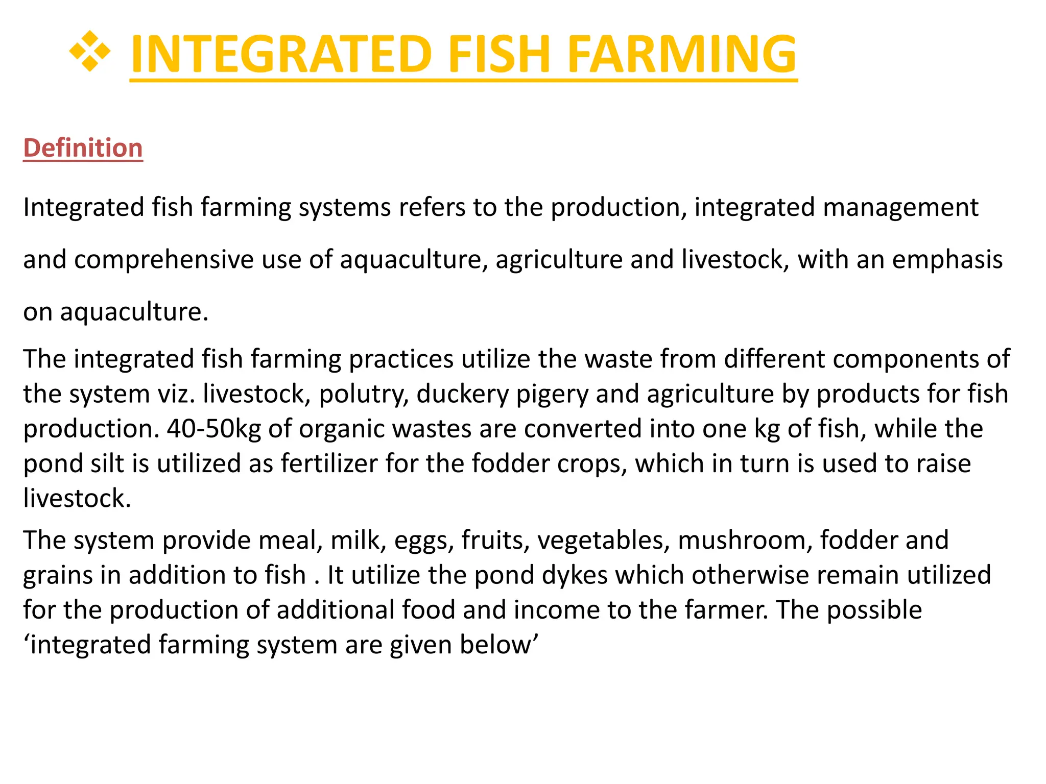 Preparation of enterprise budget for integrated fish farming | PPTX