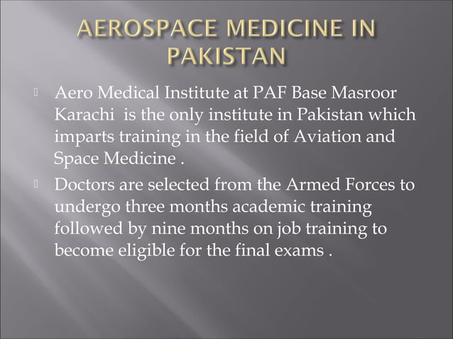 Aerospace Medicine | PPT | Surgery | Medical Health