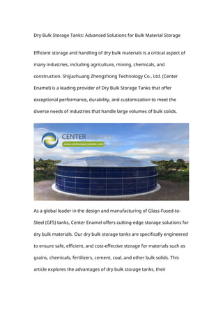 Dry Bulk Storage Tanks Advanced Solutions for Bulk Material Storage.docx