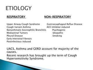 Dry cough – presentation, causes and management | PPTX