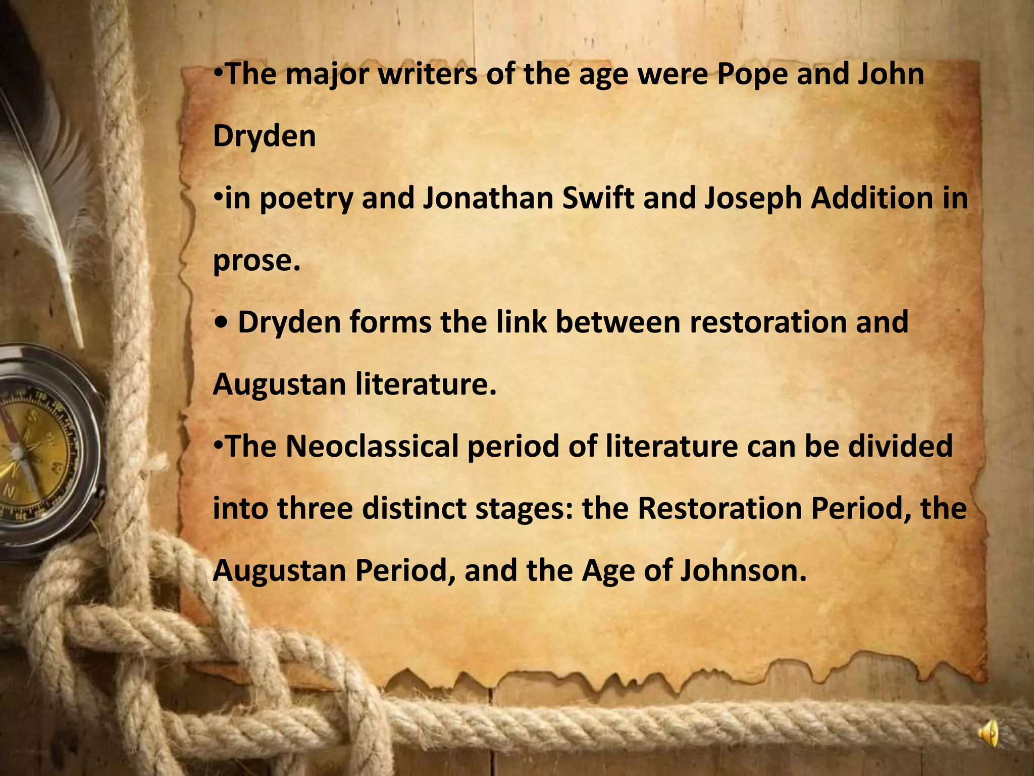 Dryden and neoclassicism new | PPTX