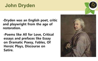 Dryden's Essay On Dramatic Poesy | PPTX