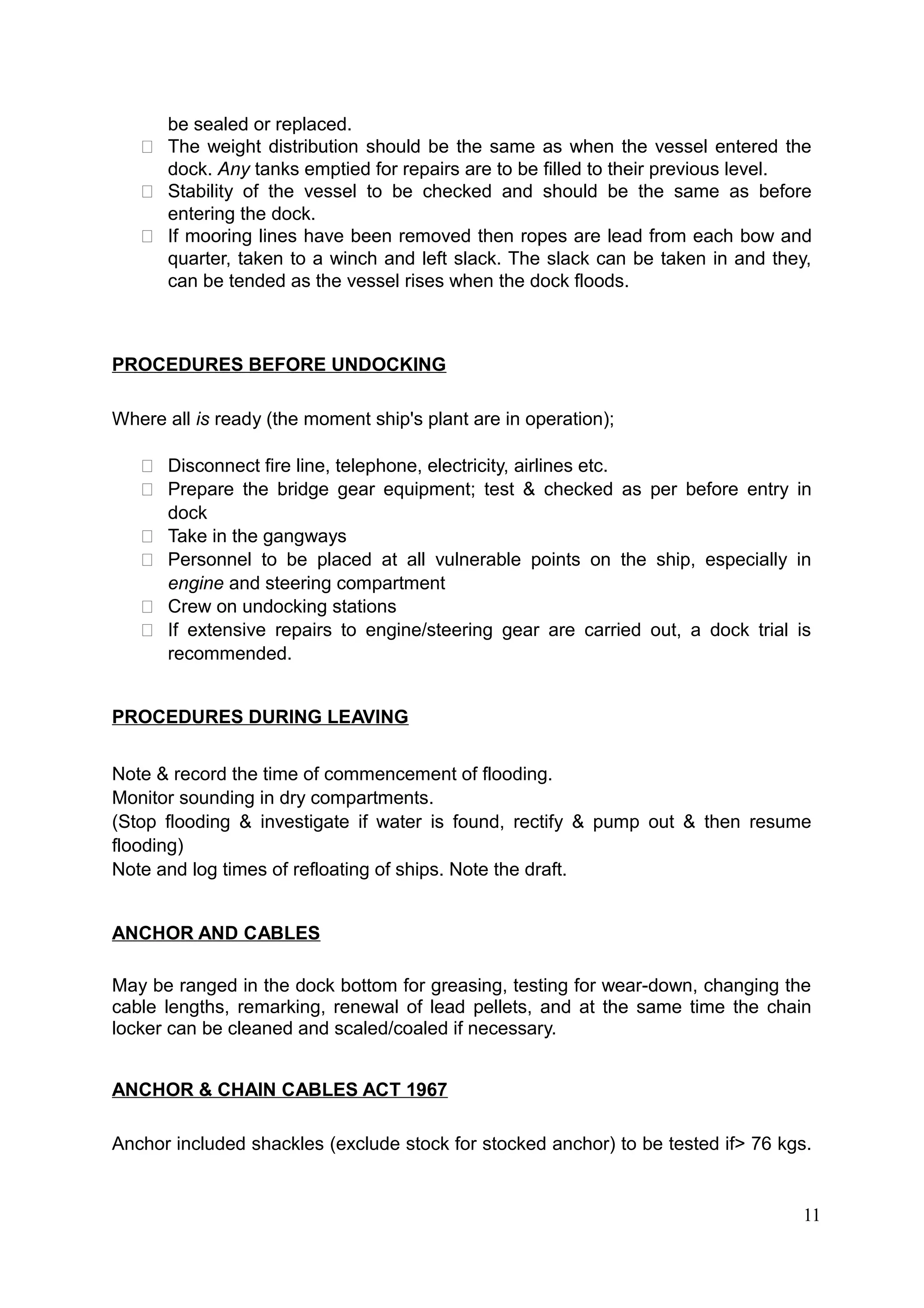 Dry docking operations | RTF