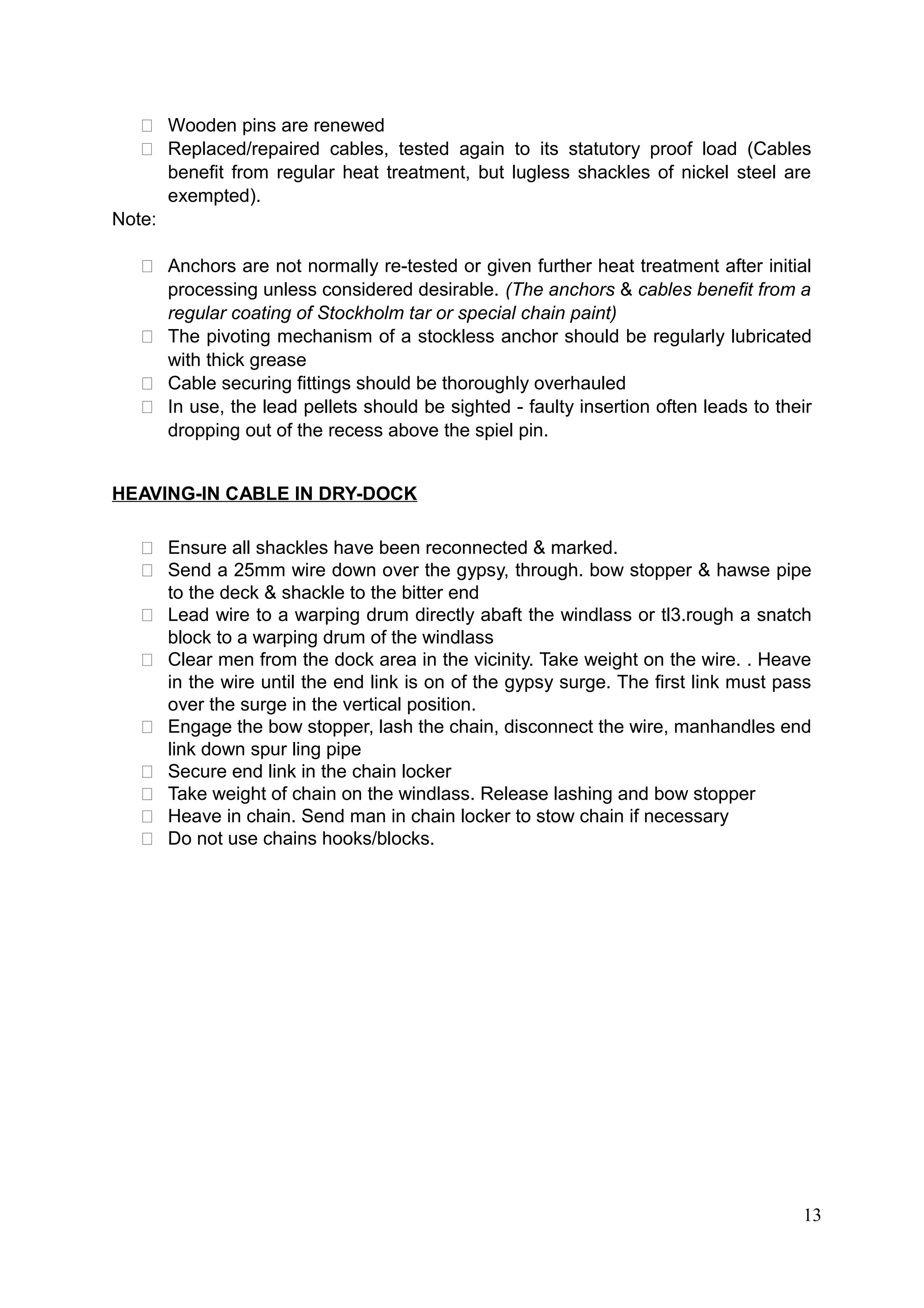 Dry docking operations | RTF