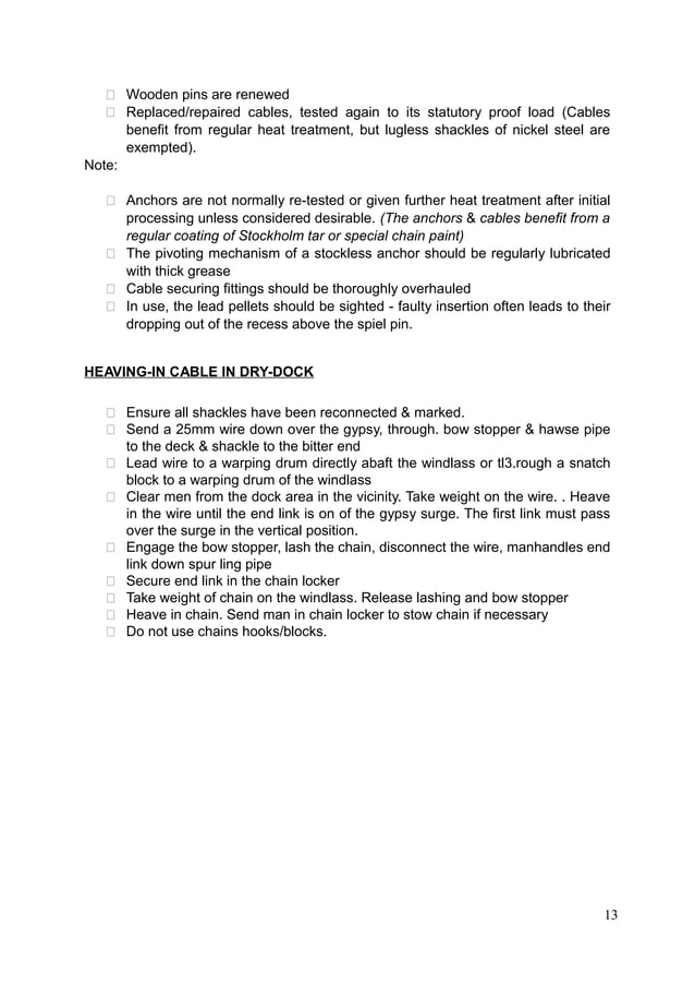Dry docking operations | RTF