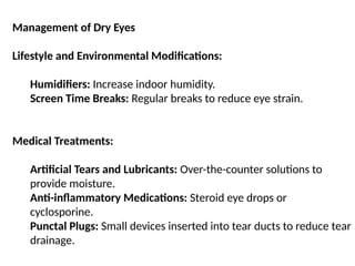 dry eye and its management.pptx ........ | PPTX