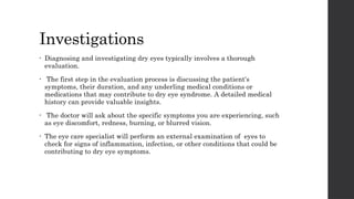 Dry Eye. A comprehensive overview on keratoconjunctivitis sicca | PPTX