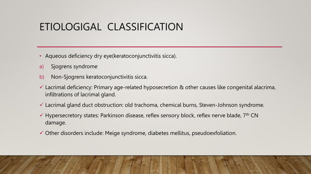 Dry eye & epiphora.pptx | Eye and Vision Conditions | Diseases and ...