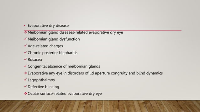 Dry eye & epiphora.pptx | Eye and Vision Conditions | Diseases and ...