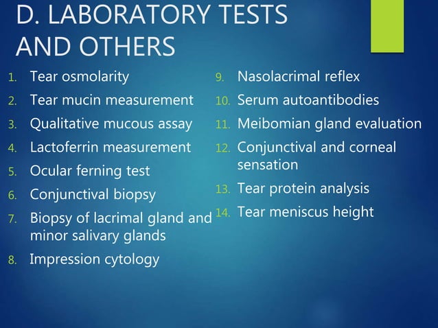 Dry eye diagnosis and management | PPTX