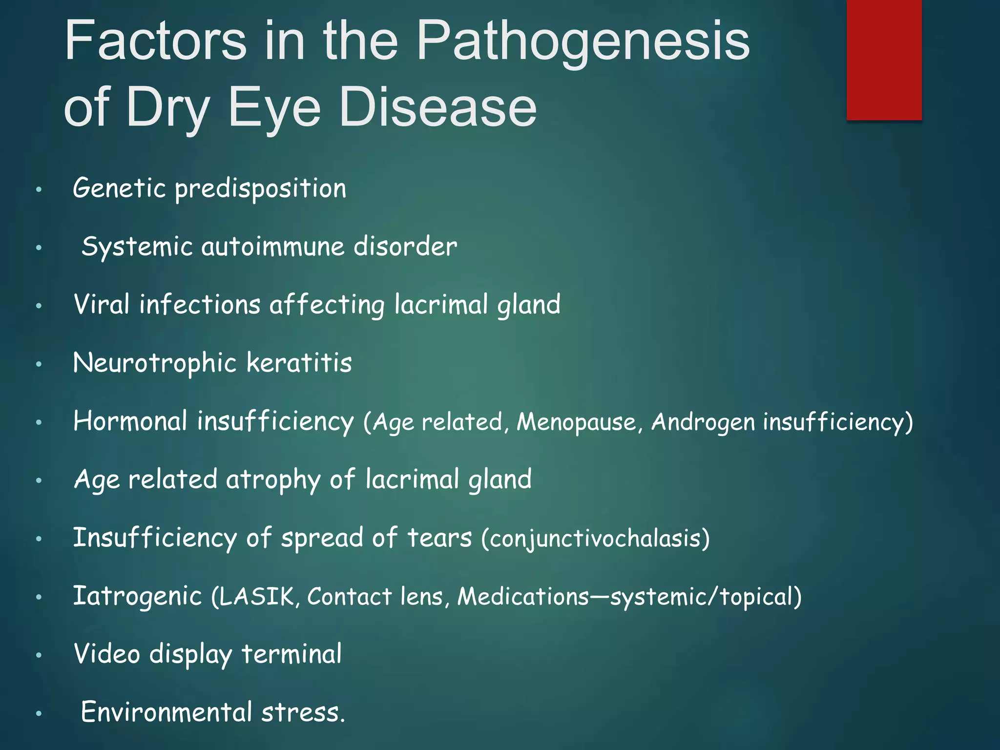Dry eye pathology | PPTX