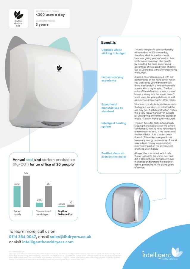 Dryflow Hand Dryers Product Catalogue | PDF