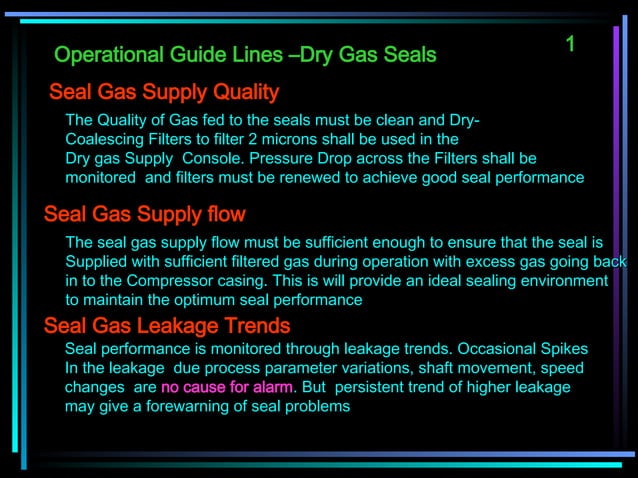 Dry gas seals presentation for gas pipe line | PPT