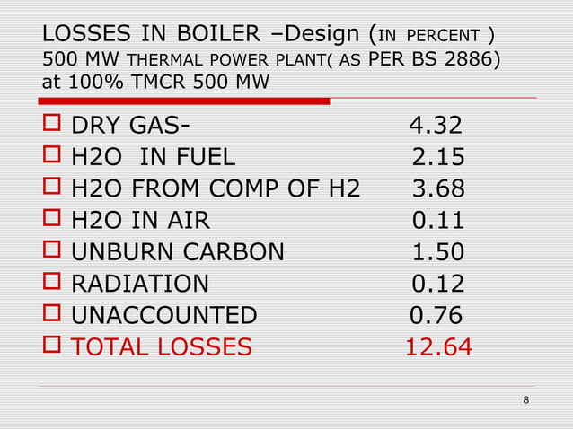 Dry heat losses in boiler | PPT