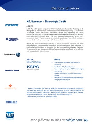 Dry ice cleaning for foundry catalog cold jet | PDF