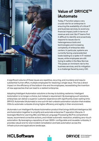 DRYiCE™ iAutomate: AI-enhanced Intelligent Runbook Automation | PDF