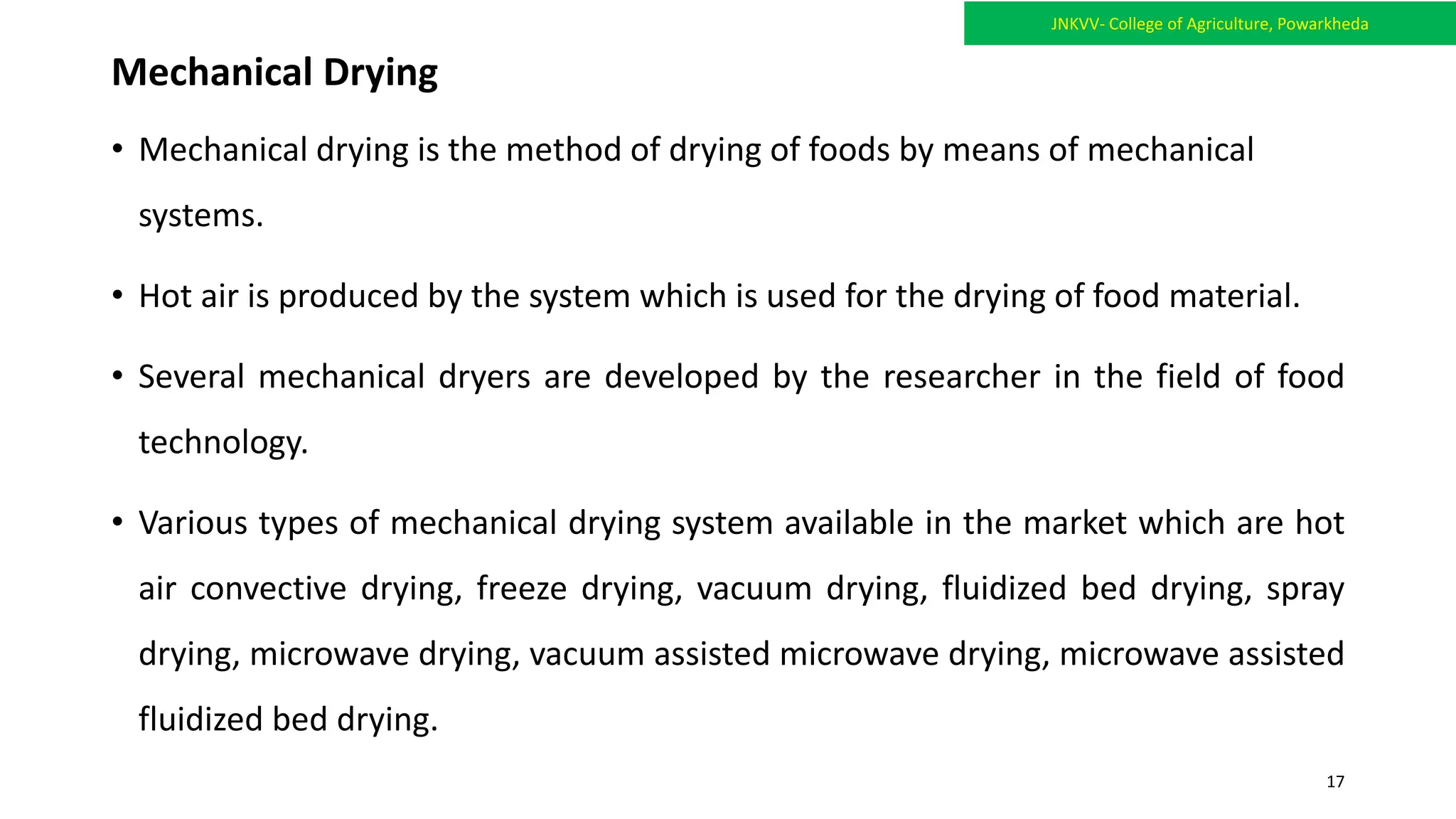 Drying of agriculture product (Cereals, Pulses and Oilseed ) and ...