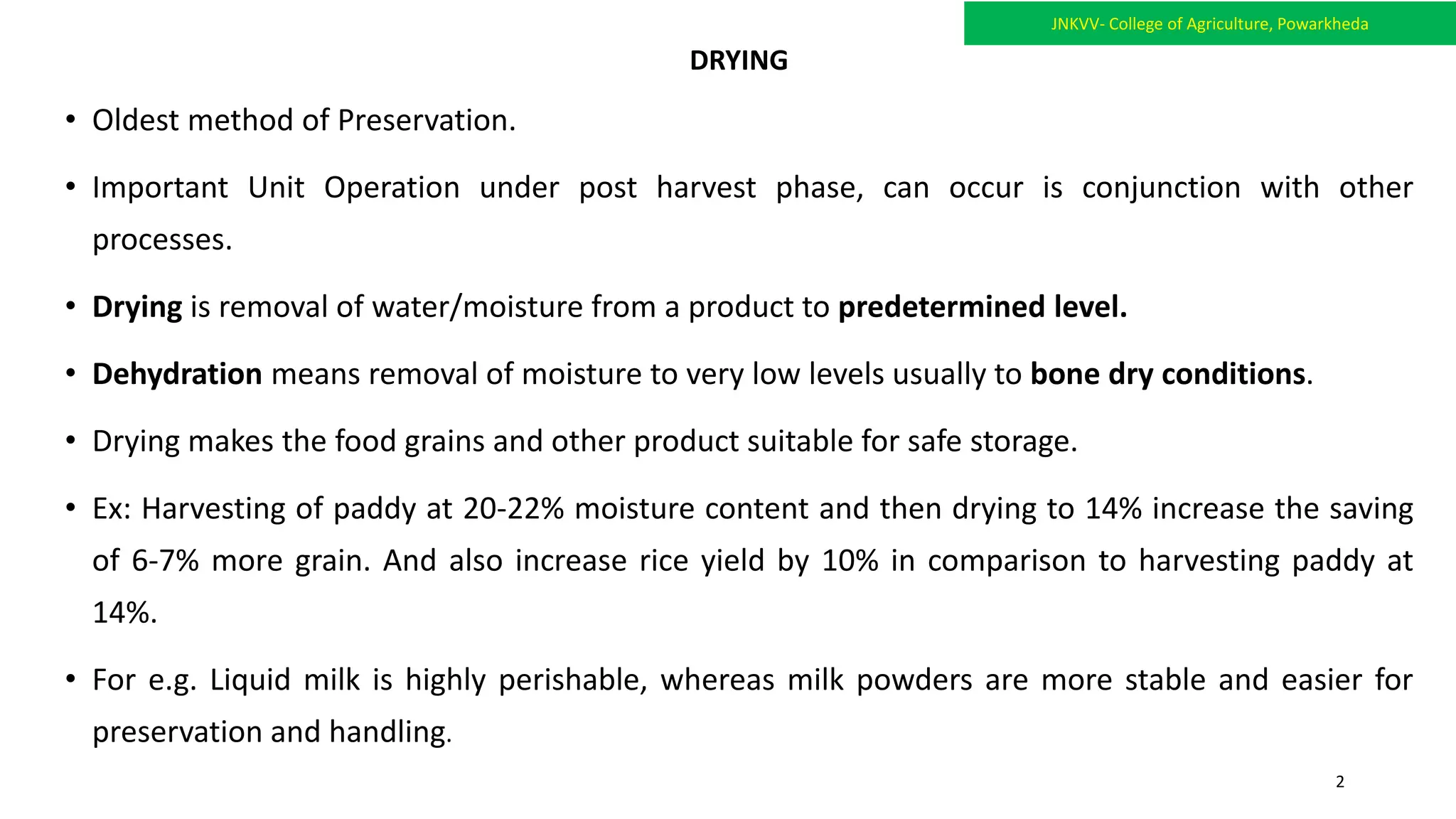 Drying of agriculture product (Cereals, Pulses and Oilseed ) and ...