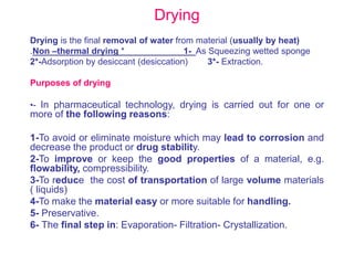 Drying in the pharmaceutical unit process | PPT