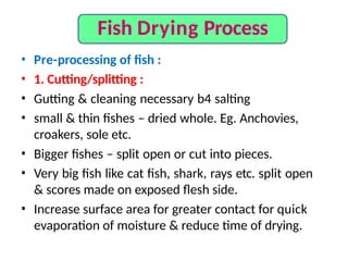 DRYING DEHYDRATION PROCESS IN FISH PRESERVATION | PPTX