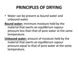 PRINCIPLES OF DRYING | PPTX