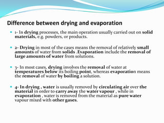 Drying and dryers | PPTX