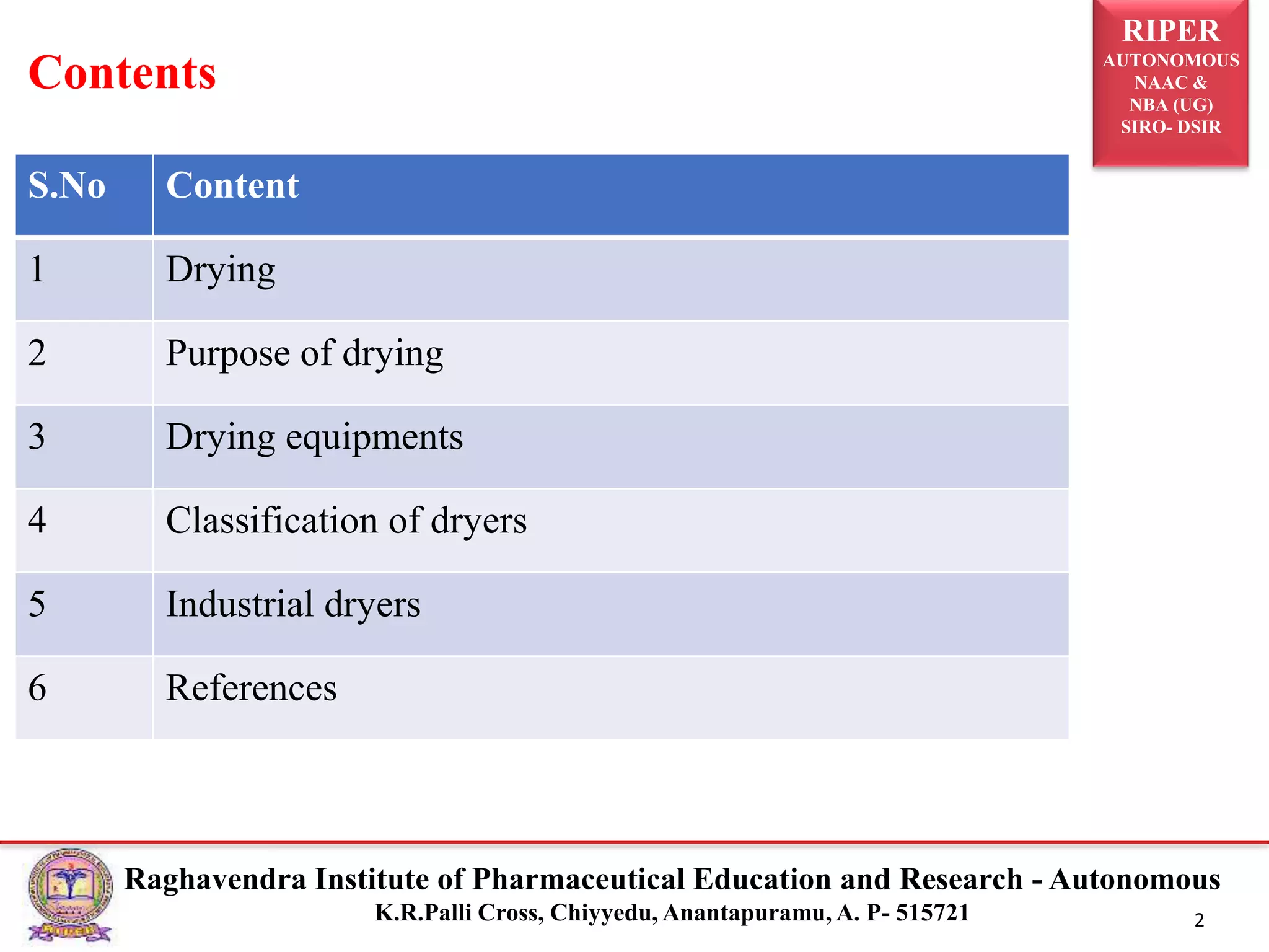 Drying equipments | PPTX