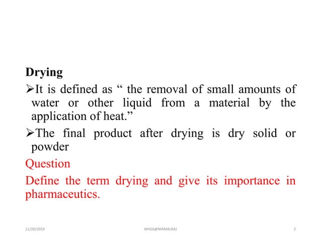 Drying final | PPT