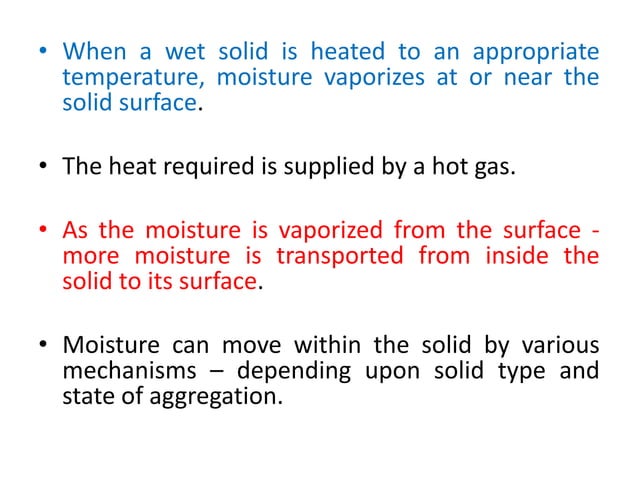Drying of wet solids | PPTX | Chemistry | Science