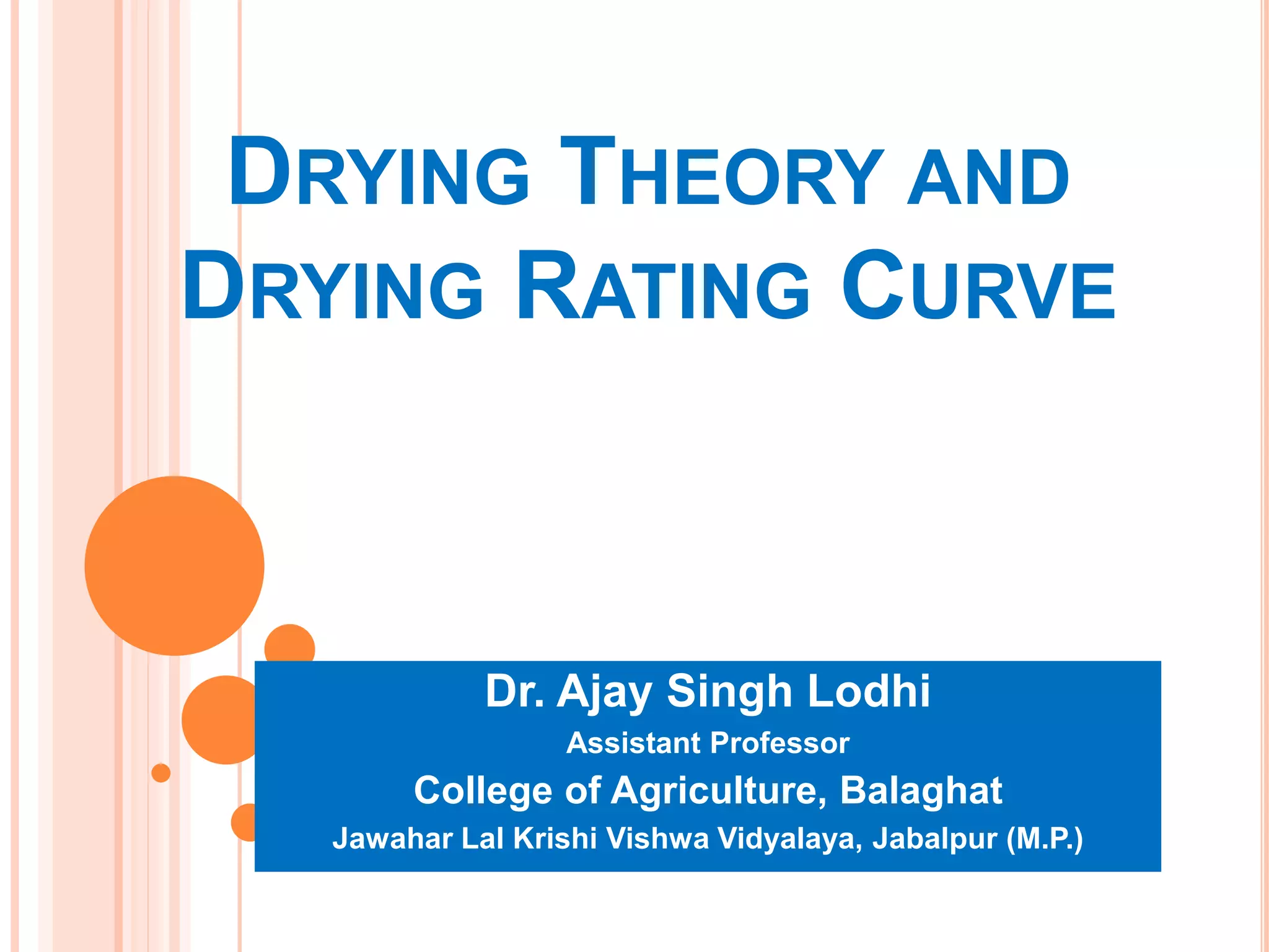 Drying theory and drying rating curve | PPTX