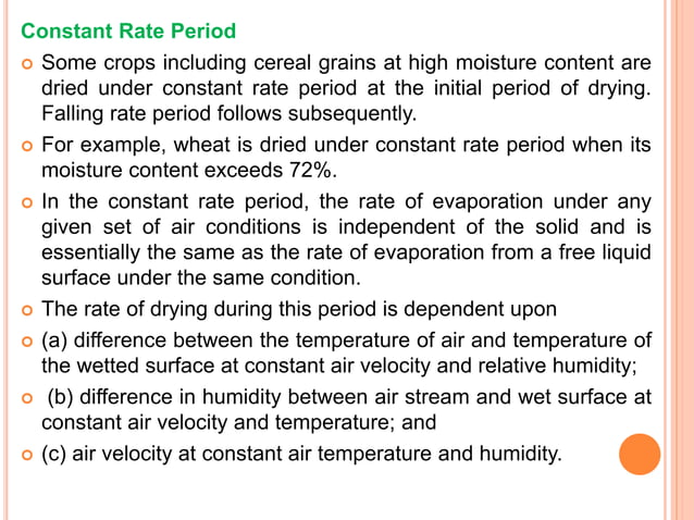 Drying theory and drying rating curve | PPTX | Agriculture | Industries