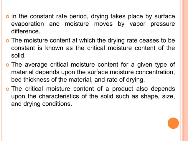 Drying theory and drying rating curve | PPTX | Agriculture | Industries
