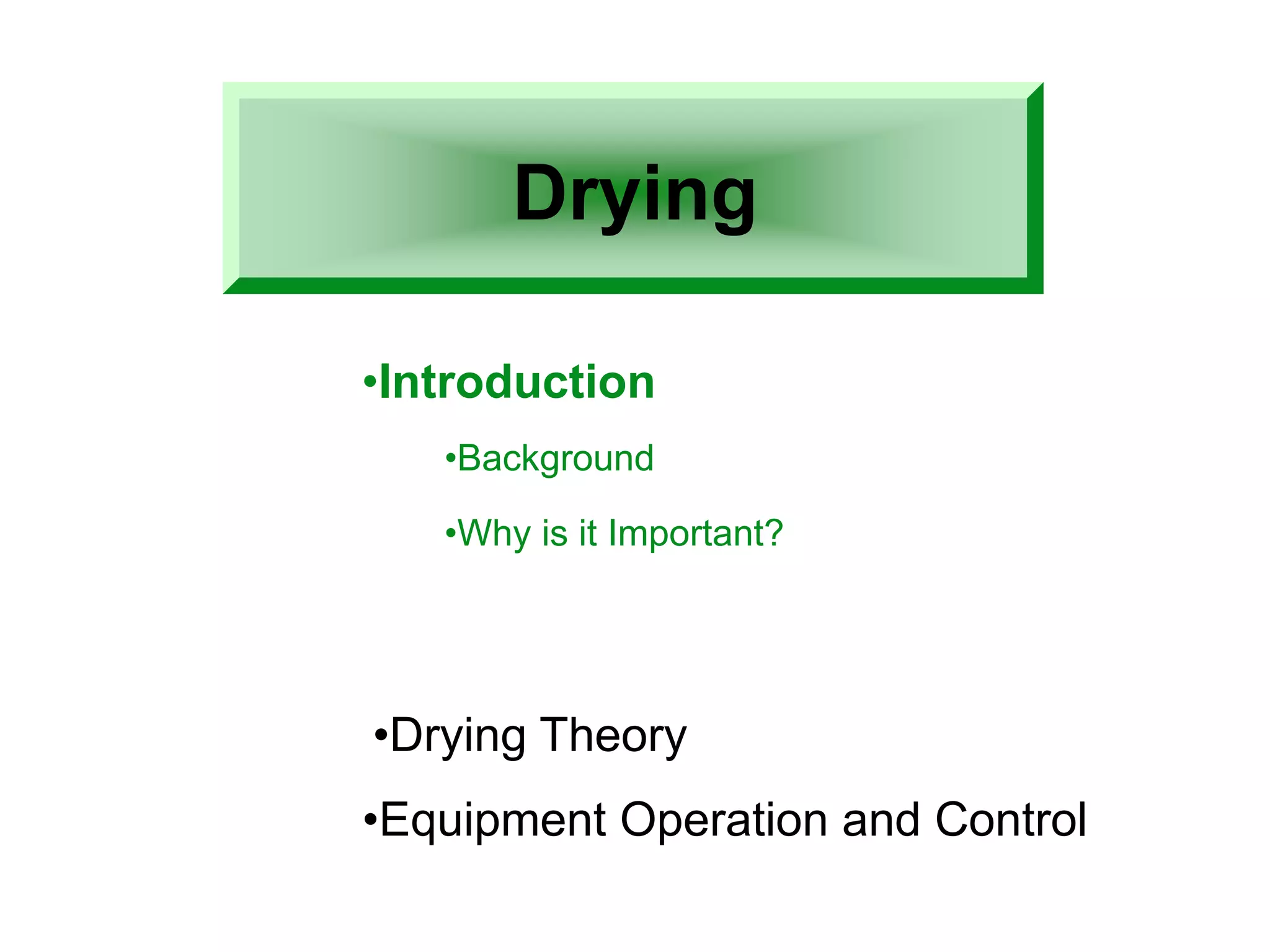 Drying training Equipment Operation and control | PDF